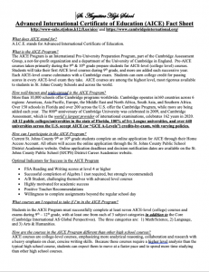 St. Augustine High School - Cambridge AICE Program - Career and ...