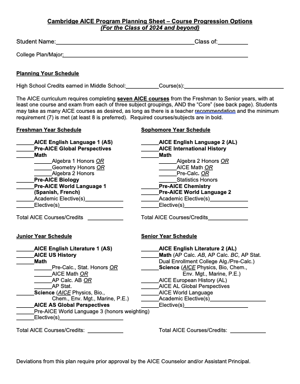 St. Augustine High School - Cambridge AICE Program - Career and ...