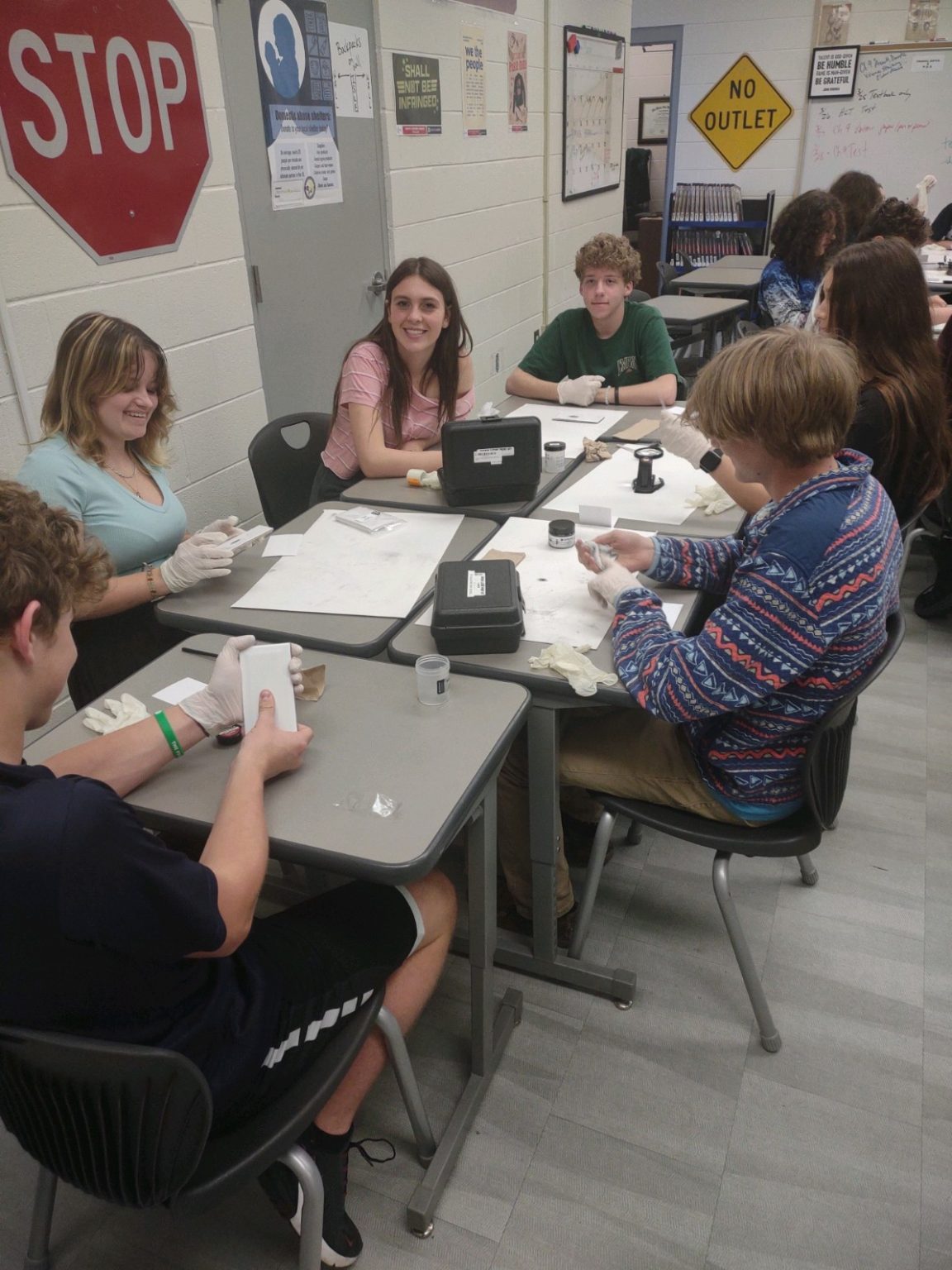 Criminal Justice Students Practice Fingerprinting - Career and ...